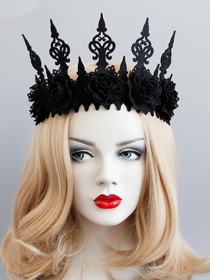 Dark Gothic Black Crown – fashionsully
