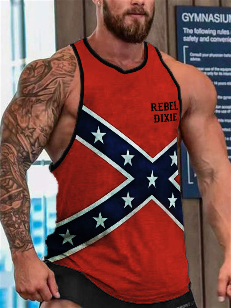 Men's Rebel Dixie Flag Inspired Tank Top – fashionsully